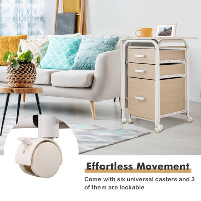 Costway Folding Computer Desk Wheeled PC Laptop Table Writing ...