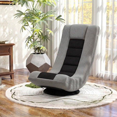 COSTWAY Folding Floor Chair 360 Swivel Gaming Chair with 4-Position ...