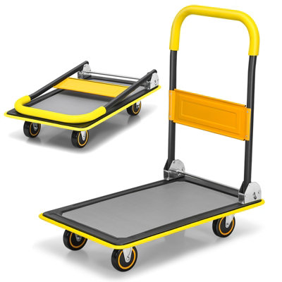 Costway Folding Push Cart Dolly Moving Hand Truck Rolling Flatbed ...