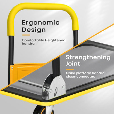 Costway Folding Push Cart Dolly Moving Hand Truck Rolling Flatbed ...