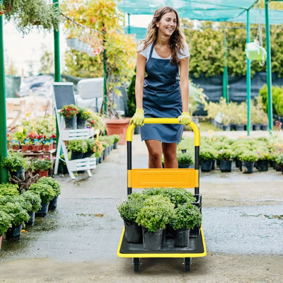 Costway Folding Push Cart Dolly Moving Hand Truck Rolling Flatbed ...