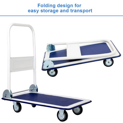 Costway Folding Push Cart Dolly Moving Hand Truck Rolling Flatbed ...