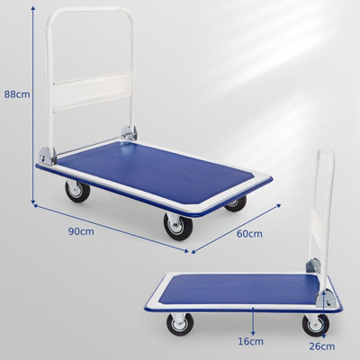 COSTWAY FOLDING PUSH CART DOLLY MOVING HAND TRUCK ROLLING FLATBED ...