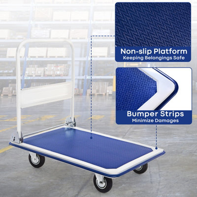 COSTWAY FOLDING PUSH CART DOLLY MOVING HAND TRUCK ROLLING FLATBED ...