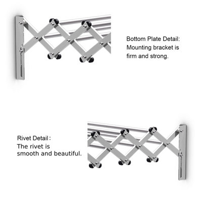 Costway Folding Wall Mounted Laundry Drying Rack Clothes Airer ...