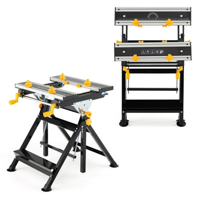 Costway Folding Work Table Portable Workbench with Tiltable Platform 7 ...