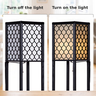 Costway Freestanding Floor Lamp Bedside with 3 Tier Storage Shelves E27