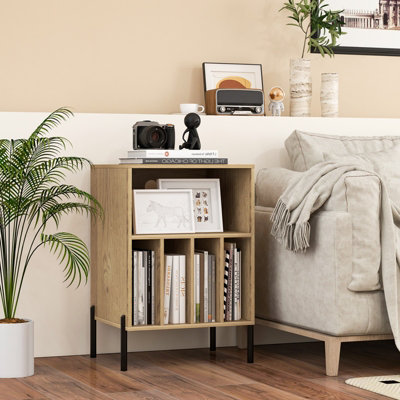 Costway Freestanding Turntable Stand 3-tier Side Table w/ Charging ...