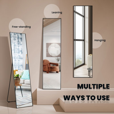 Costway Full Length Mirror Rectangular Dressing Mirror Floor-standing ...