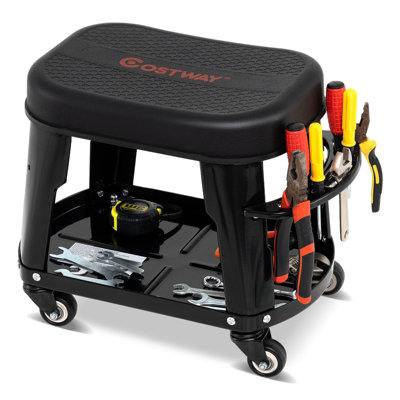 COSTWAY Garage Rolling Stool Mechanic Automotive Creeper Seat w ...
