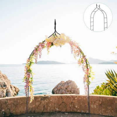 Costway Garden Arch Metal Frame Decoration Trellis Stand Vines Climbing ...
