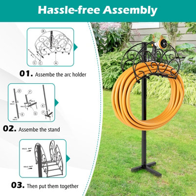 Costway Garden Hose Holder Freestanding Water Hose Stand Detachable ...
