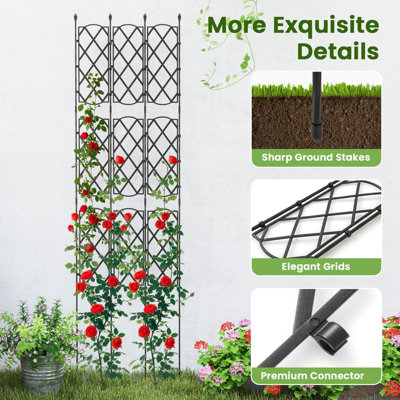 COSTWAY Garden Trellis Outdoor Plant Support Frame w/ Adjustable Shapes ...