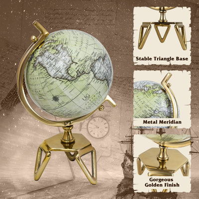 Costway Geographic 8 Inch World Globe Educational Interactive Rotating ...