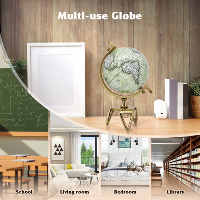 Costway Geographic 8 Inch World Globe Educational Interactive Rotating ...