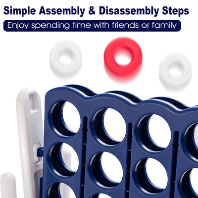 Costway Giant 4 in A Row Jumbo 4-to-Score Giant Game Set for kids and ...