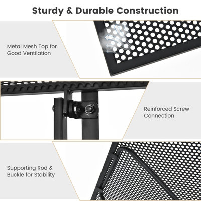 Costway Hanging Storage Rack Folding Table Planter Balcony Flower ...