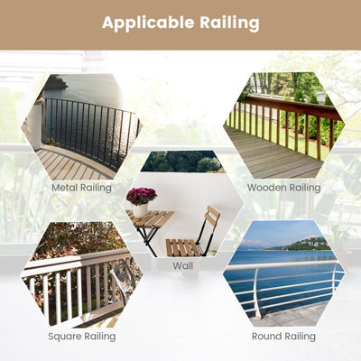 Costway Hanging Storage Rack Folding Table Planter Balcony Flower ...