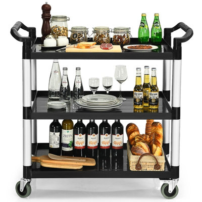Costway Heavy Duty 3-Tier Service Cart Kitchen Storage Trolley