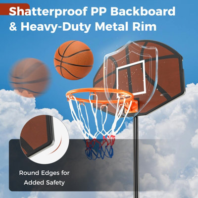 Costway Height Adjustable Basketball Hoop Kids Portable Basketball Goal ...