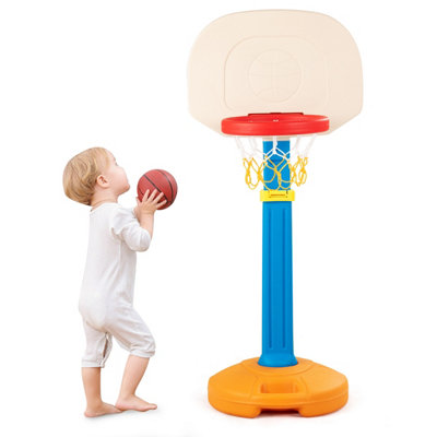 Costway Height-Adjustable Toddler Basketball Stand Kid Basketball Goal ...