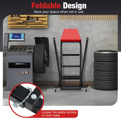 COSTWAY Home Garage Foldable Topside Creeper Automotive Engine Creeper ...