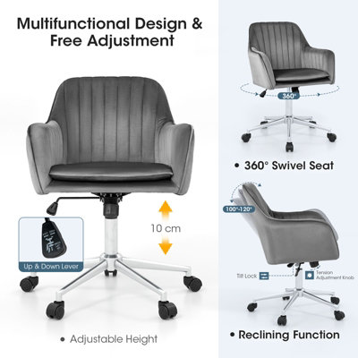 Costway Home Office Chair Ergonomic Swivel Computer Desk Chair Leisure ...