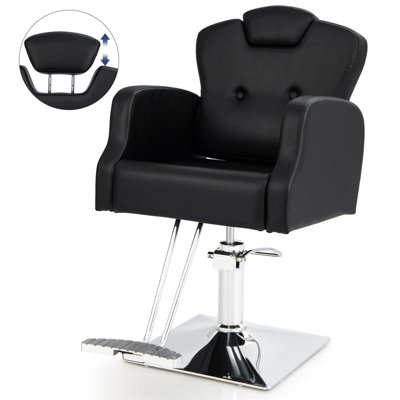 Costway Hydraulic Barber Chair Salon Chair Height Adjustable 360 Swivel ...
