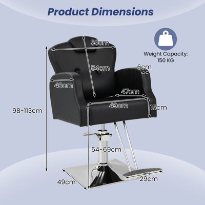 Costway Hydraulic Barber Chair Salon Chair Height Adjustable 360 Swivel ...