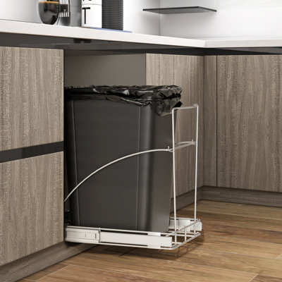 Costway In Cabinet Roll-Out Rack for Waste Bin Slide Out Waste Bin ...