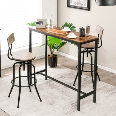 Costway Industrial Bar Table Counter Pub Table Kitchen Dining Sofa ...