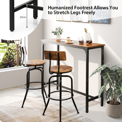 Costway Industrial Bar Table Counter Pub Table Kitchen Dining Sofa ...
