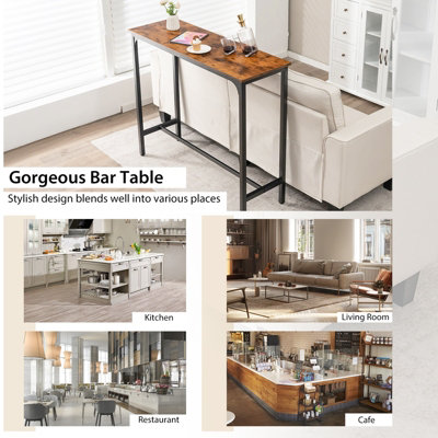 Costway Industrial Bar Table Counter Pub Table Kitchen Dining Sofa ...