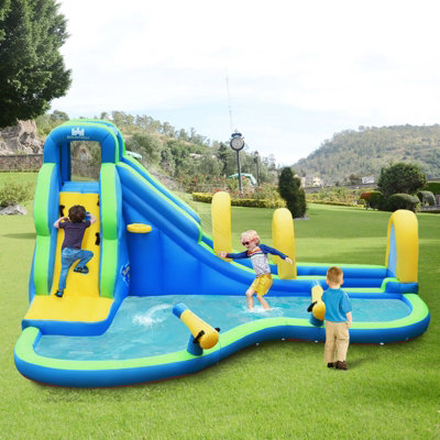 COSTWAY Inflatable Water Slide Kids Castle Bounce House Water Slide ...