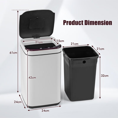 Costway Intelligent Touchless Trash Can 13L Small Smart Motion Sensor ...