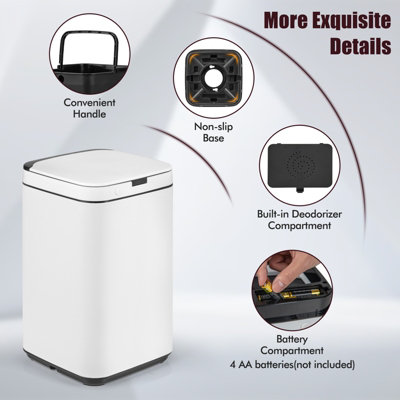 Costway Intelligent Touchless Trash Can 13L Small Smart Motion Sensor ...