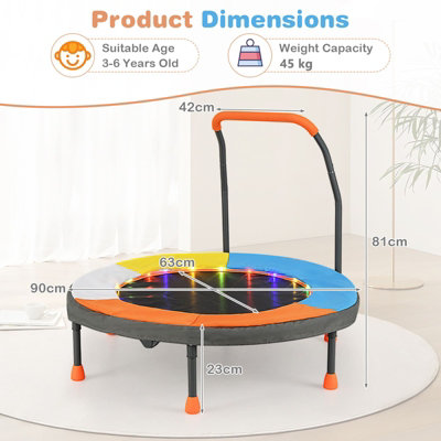 COSTWAY Kids 90cm Mini Trampoline Indoor Outdoor Folding Small ...