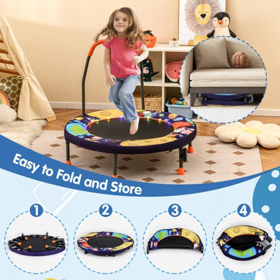 COSTWAY Kids 90cm Mini Trampoline Indoor Outdoor Folding Small ...
