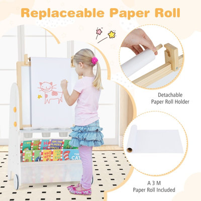 COSTWAY Kids Art Easel 4-in-1 Toddler Activity Table Set w/ Whiteboard ...