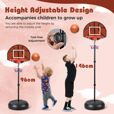 COSTWAY Kids Basketball Hoop with Dart Board & Fillable Base 1.8 M ...