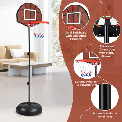 COSTWAY Kids Basketball Hoop with Dart Board & Fillable Base 1.8 M ...