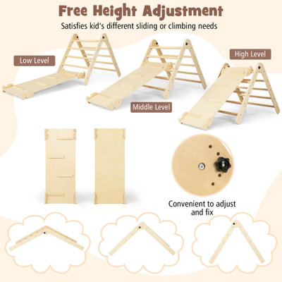 Costway Kids Climbing Toy Set Folding Climber w/ Reversible Ramp & Step ...