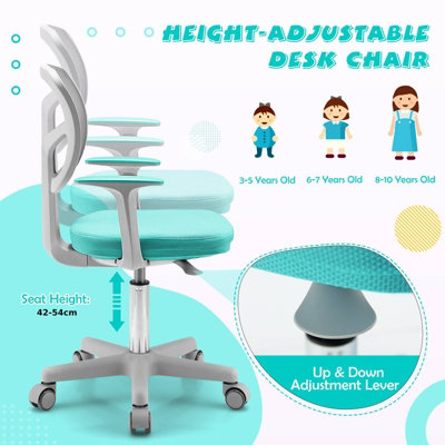 Costway Kids Computer Chair Low Back Task Study Chair Children Office Chair Height Adjustable