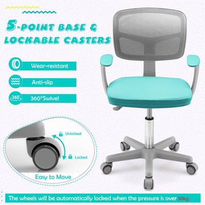 Costway Kids Computer Chair Low-Back Task Study Chair Children Office ...
