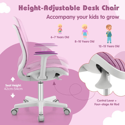 Costway Kids Computer Desk Chair Swivel Mesh Children Task Study Chair ...