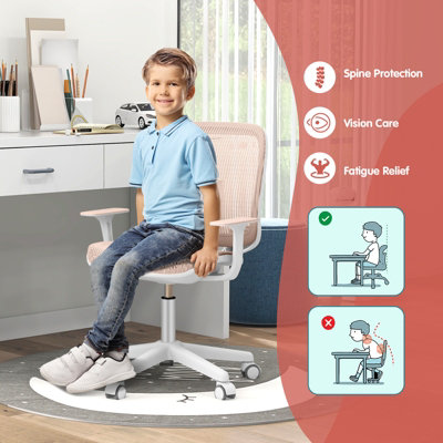 Costway Kids Computer Desk Chair Swivel Mesh Children Task Study Chair ...