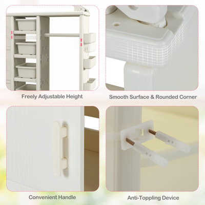 COSTWAY Kids Costume Storage Closet Children Dress Up Rack Clothing ...