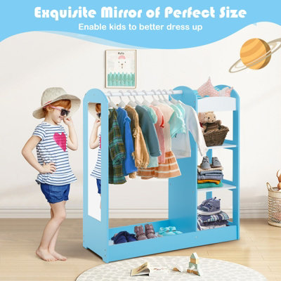 Costway Kids Dress Up Storage Kids Play Armoire Dresser Dressing Up ...