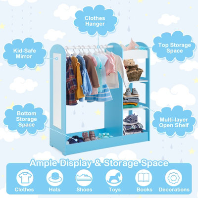 Costway Kids Dress Up Storage Kids Play Armoire Dresser Dressing Up ...