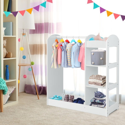 Costway Kids Dress Up Storage Kids Play Armoire Dresser Dressing Up ...